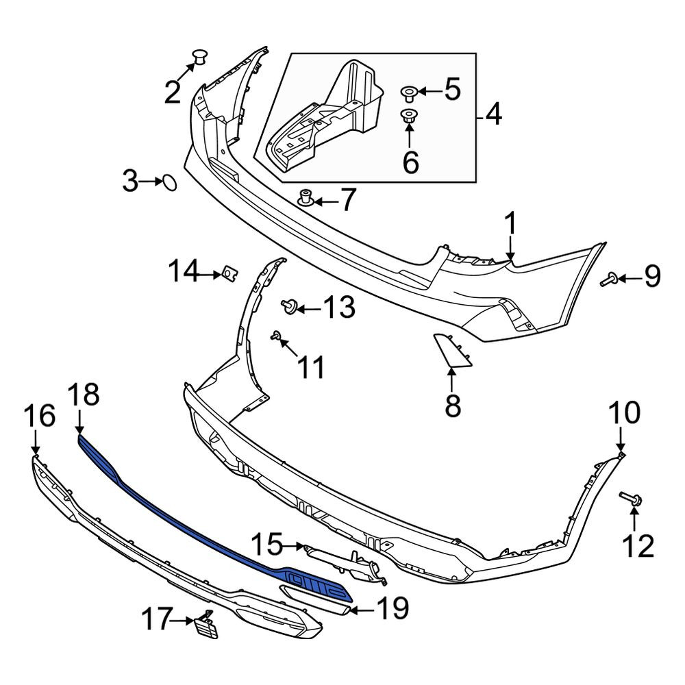 Kia OE 86671R5AA0 - Rear Bumper Trim