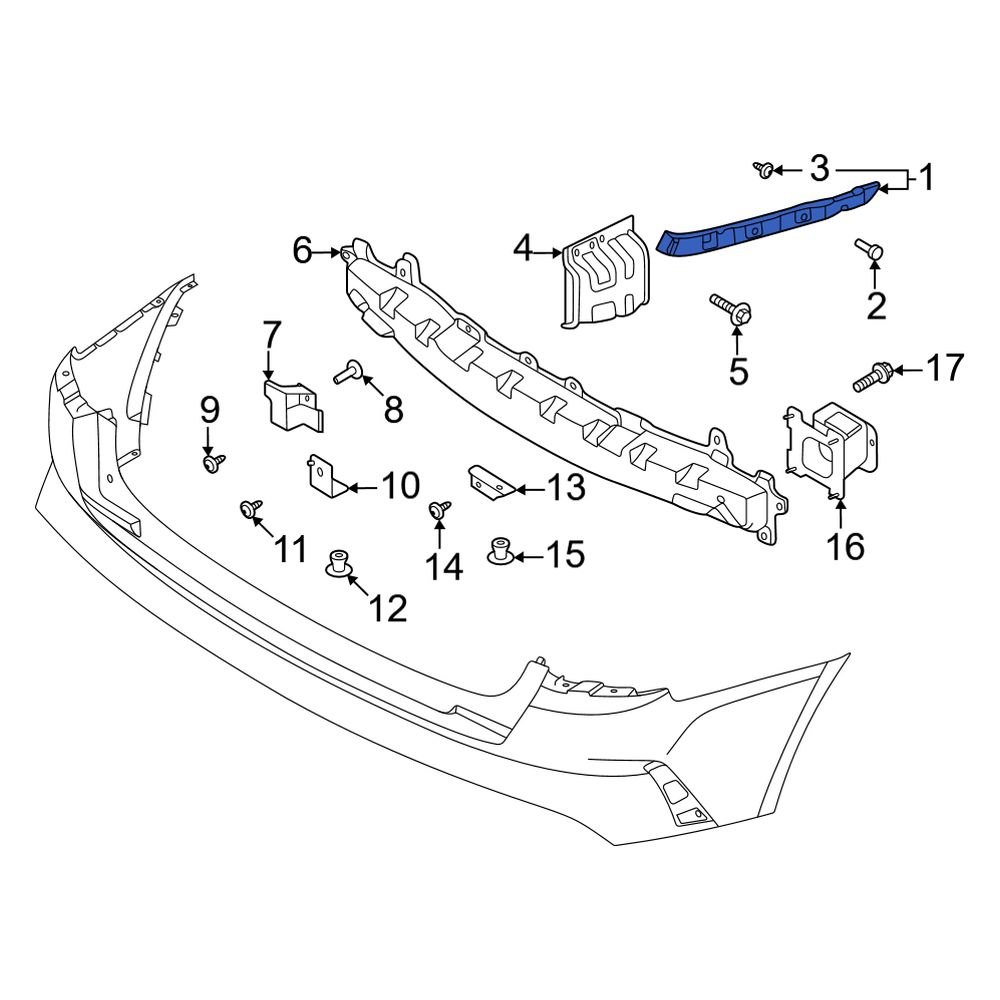 Kia OE 86651P2000 - Rear Left Upper Bumper Cover Bracket