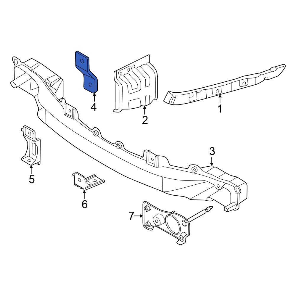 Kia OE 86633R5000 - Rear Upper Bumper Impact Bar Bracket