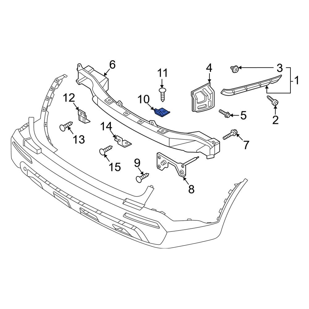 Kia OE 86633R5000 - Rear Upper Bumper Impact Bar Bracket
