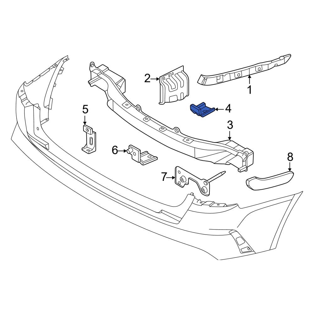 Kia OE 86633R5000 - Rear Upper Bumper Impact Bar Bracket