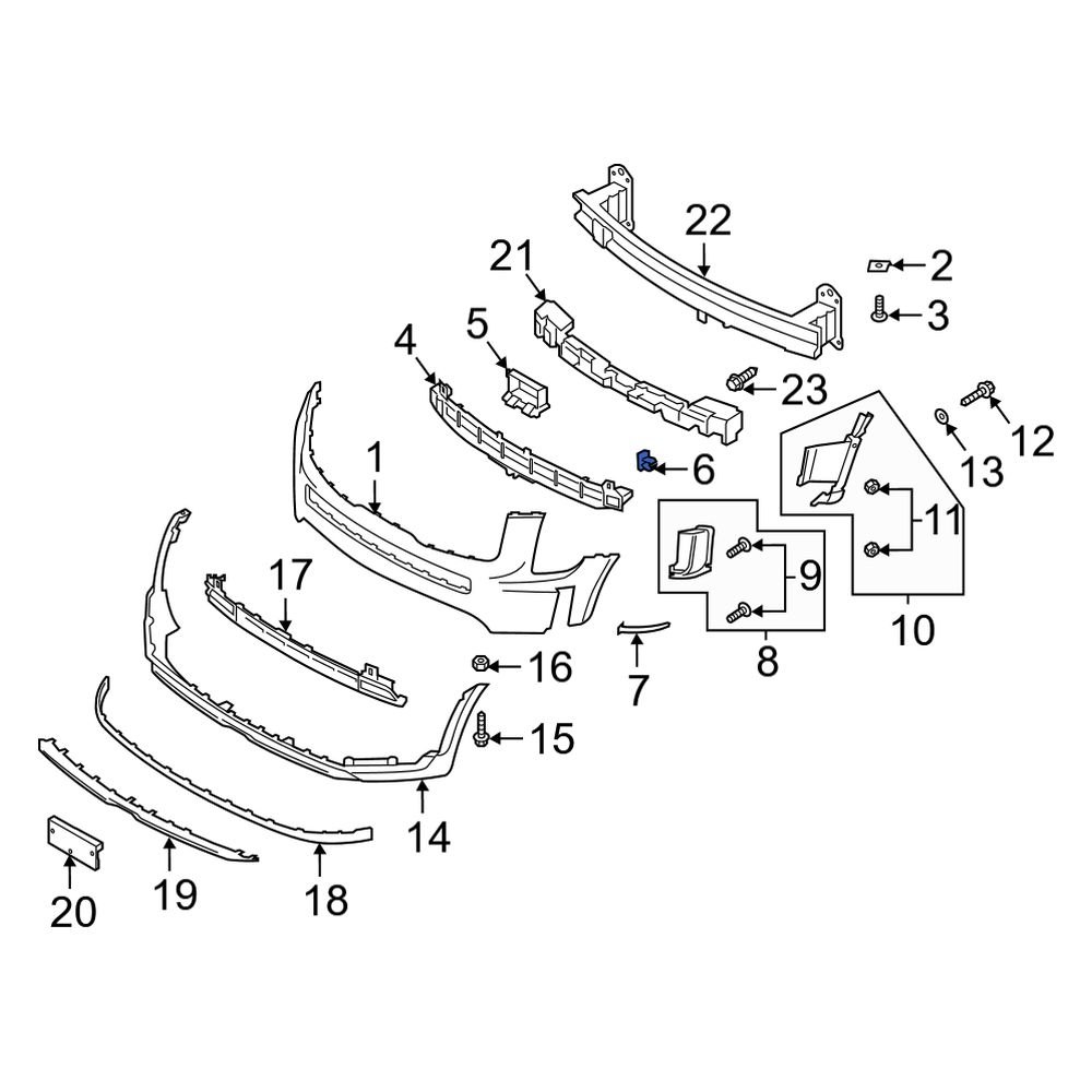 Kia OE 865B3S9000 - Front Left Bumper Cover Support Rail