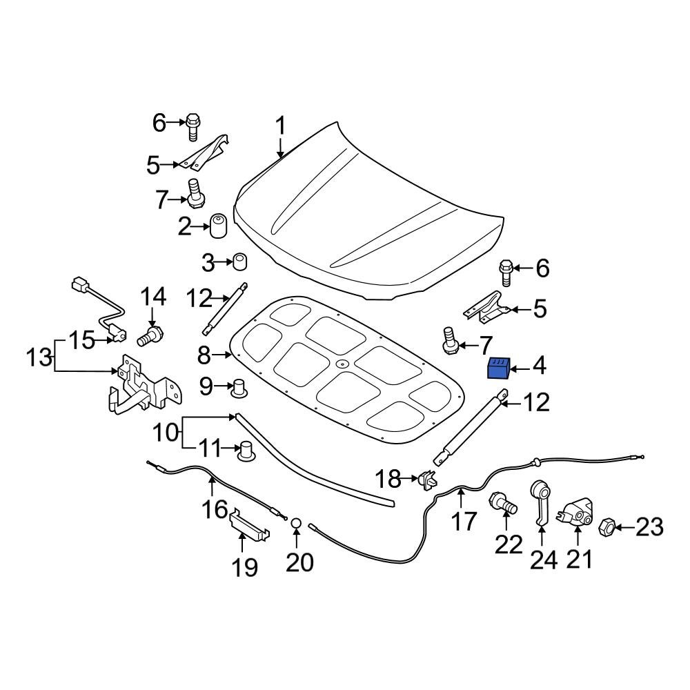 Kia OE 864503X000 - Front Hood Stop Buffer