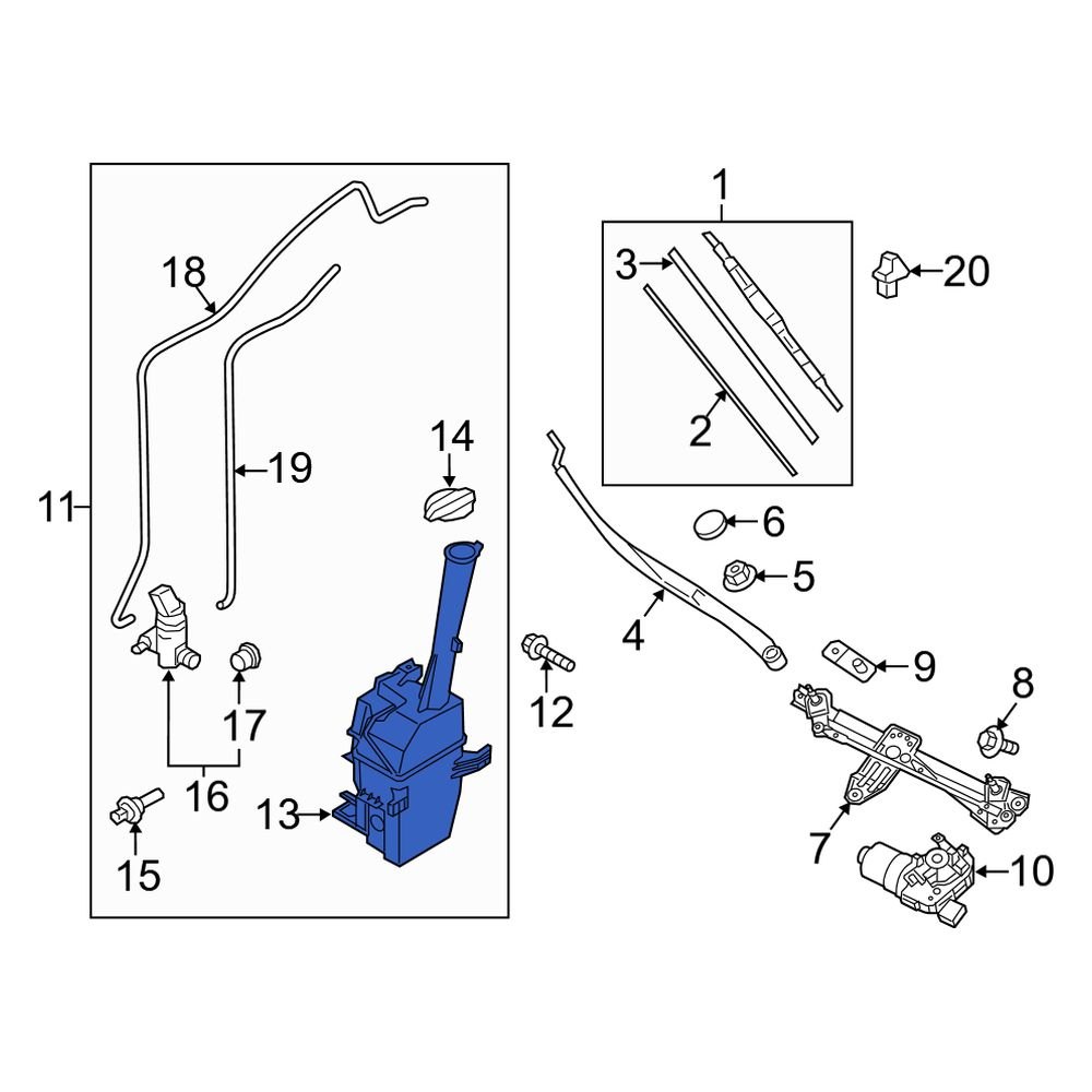 Kia OE 98611S9000 - Front Washer Fluid Reservoir