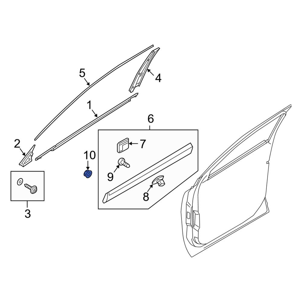 Kia OE 863553E000 - Door Molding Nut