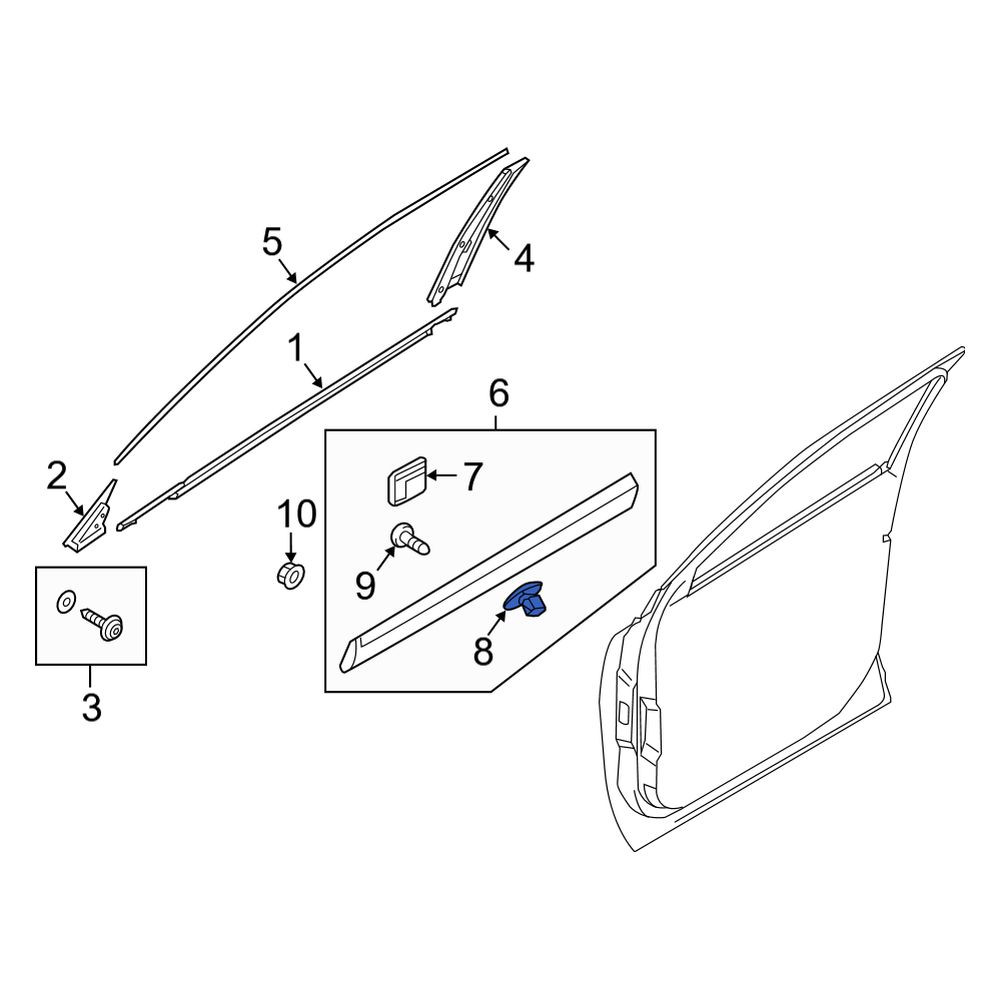 Kia OE 877561F000 - Door Molding Clip