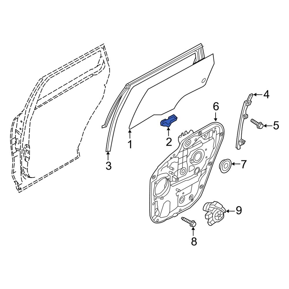 Kia OE 834132W000 - Door Glass Attaching Clips