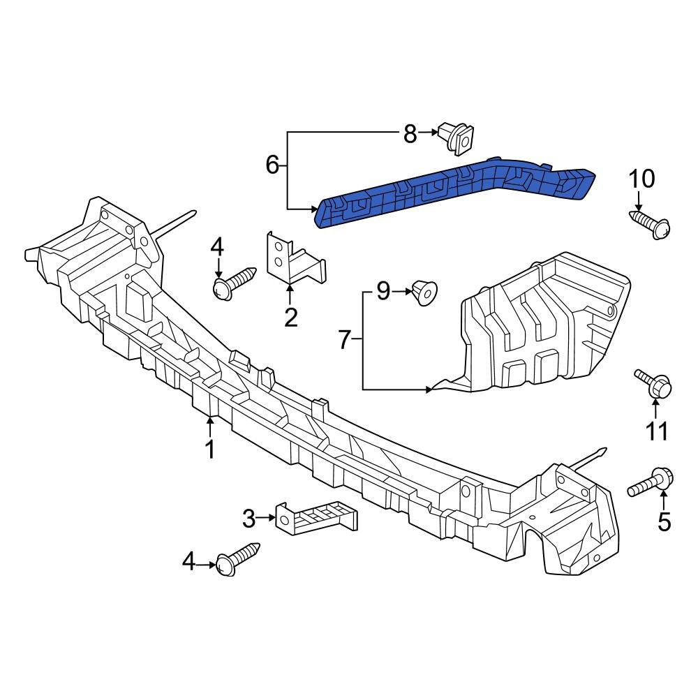 Kia OE 86651S9000 - Rear Left Upper Bumper Cover Bracket