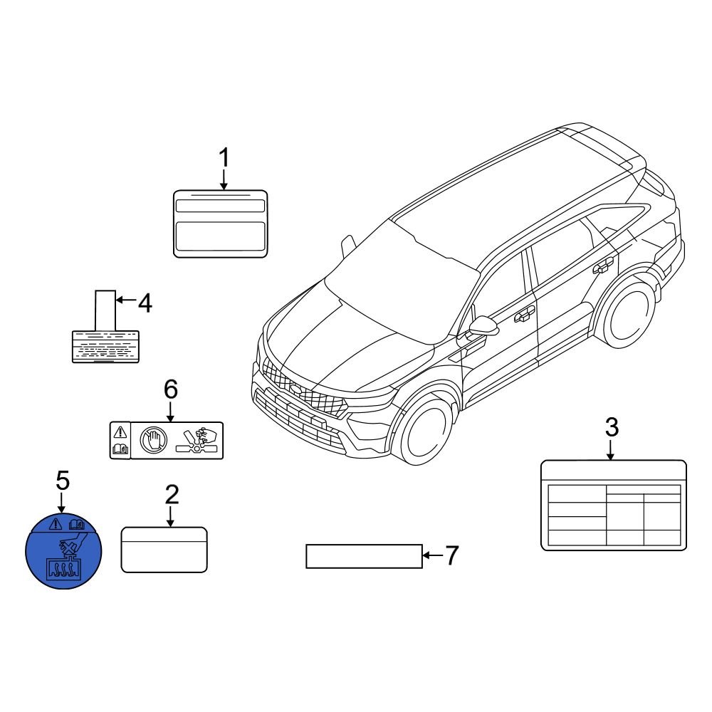Kia OE 25328B1000 - Caution Label