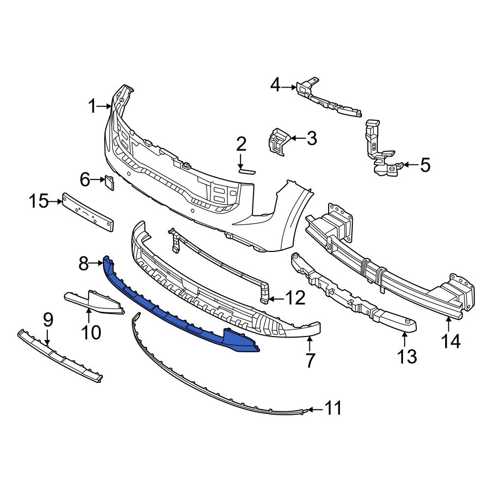 Kia OE 86577R0500AAL - Front Upper Bumper Trim