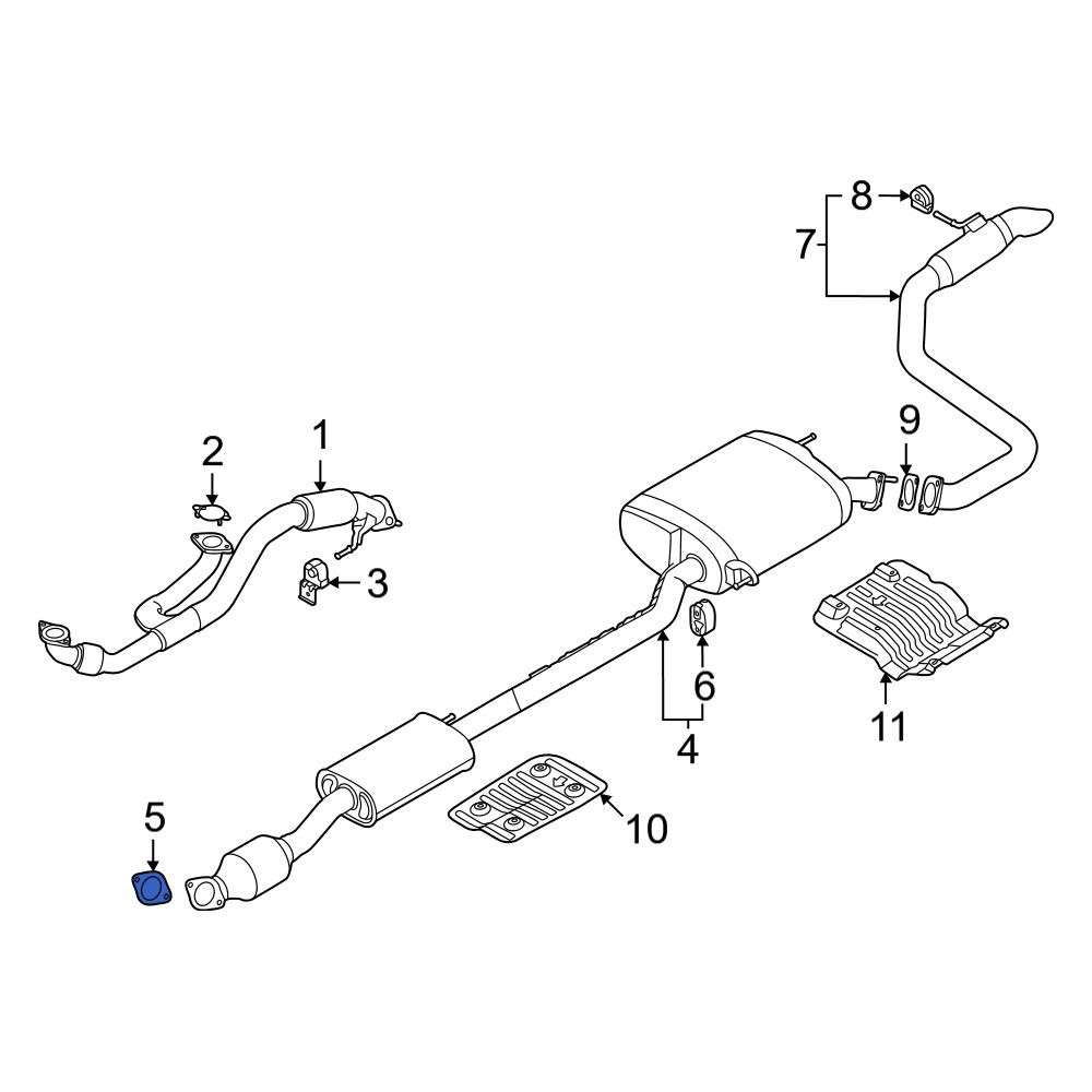 Kia OE 287512S000 - Center Exhaust Muffler Gasket