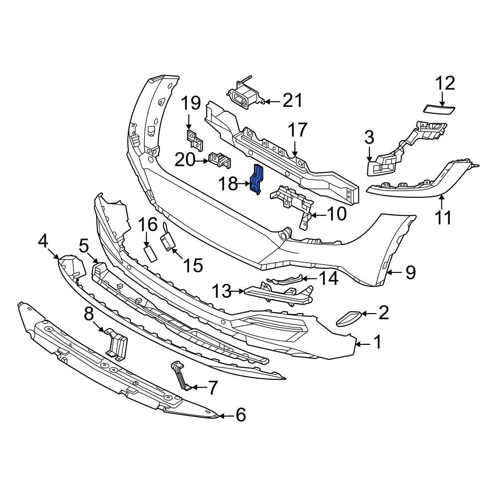 Kia OE 86633CV000 - Rear Upper Center Bumper Cover Bracket