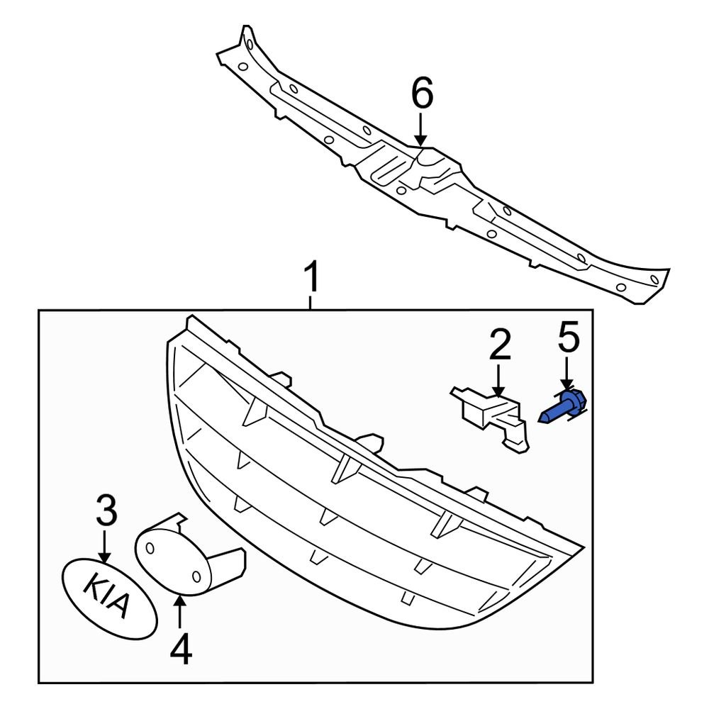Kia OE 1249304107B - Grille Emblem Screw
