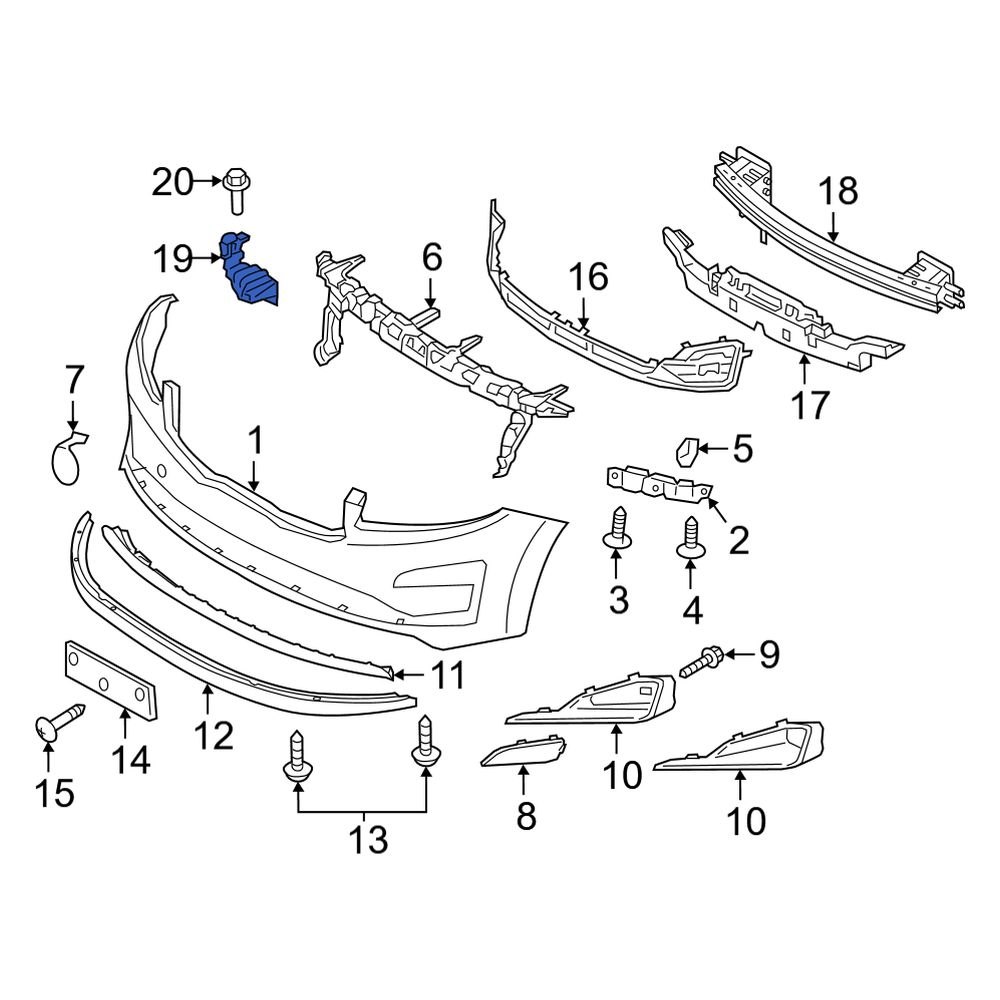 Kia OE 86551A9000 - Left Bumper Impact Bar Bracket