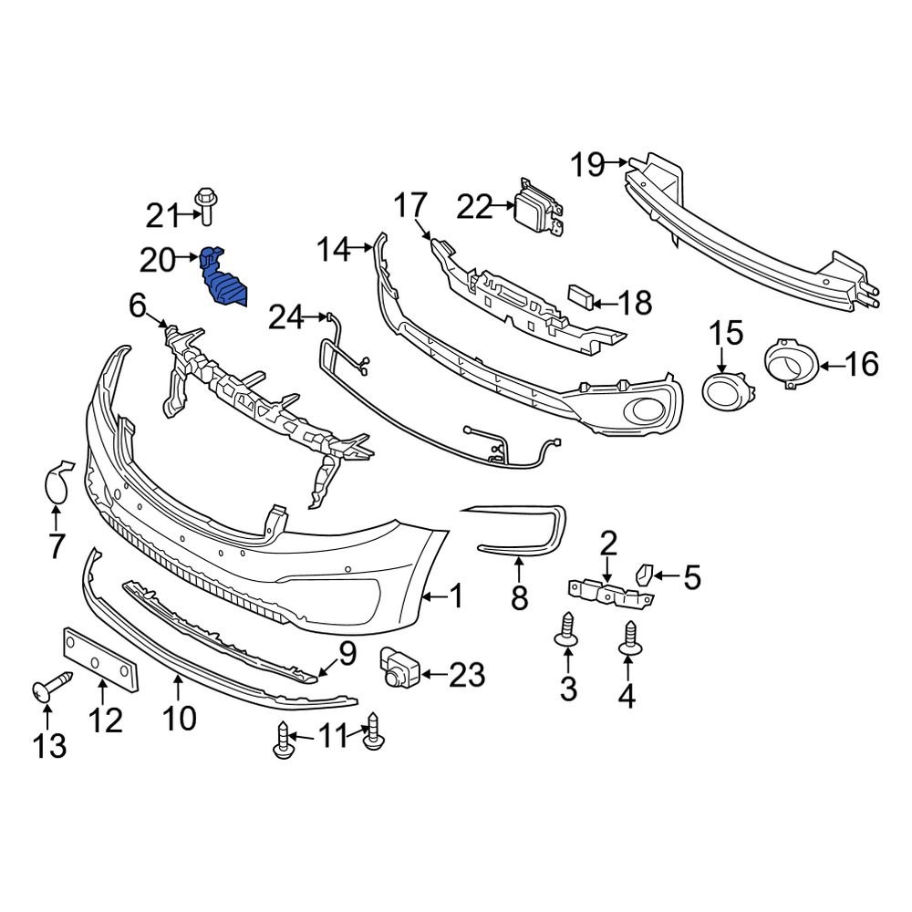 Kia OE 86551A9000 - Left Bumper Impact Bar Bracket