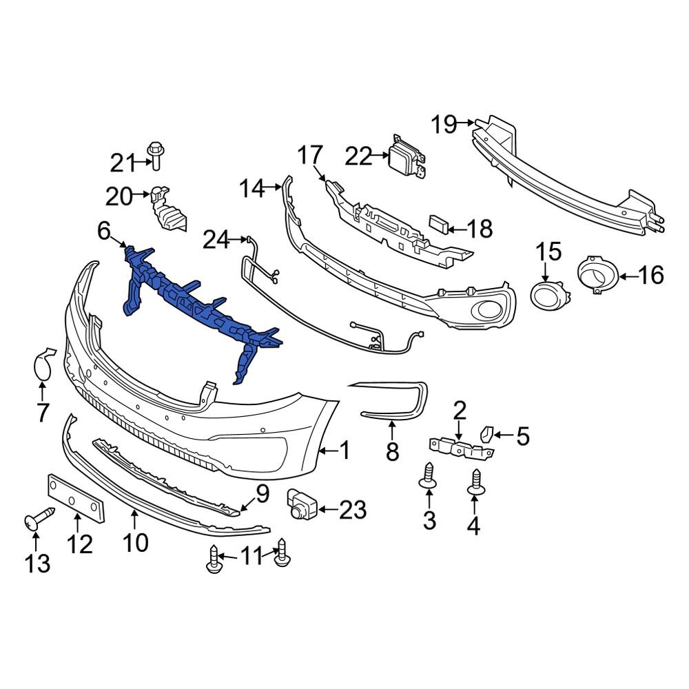 Kia OE 86536A9000 - Front Bumper Cover Reinforcement