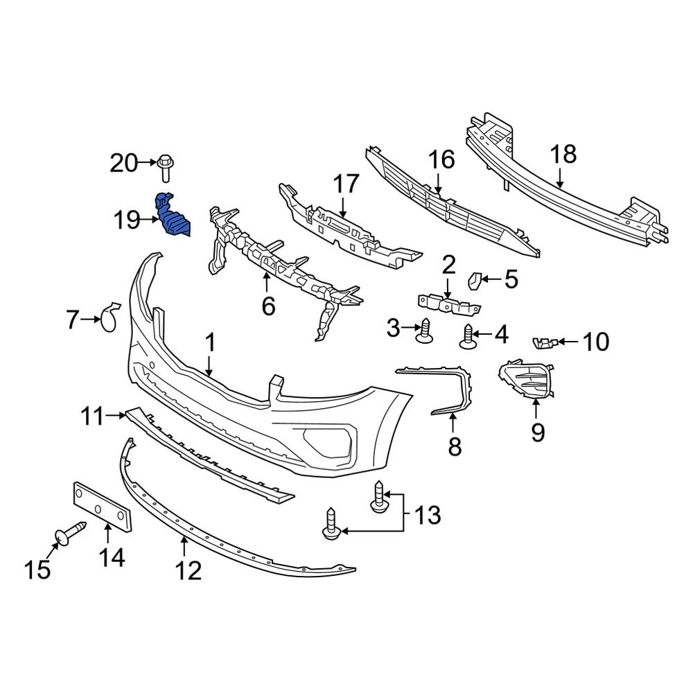 Kia OE 86551A9000 - Left Bumper Impact Bar Bracket
