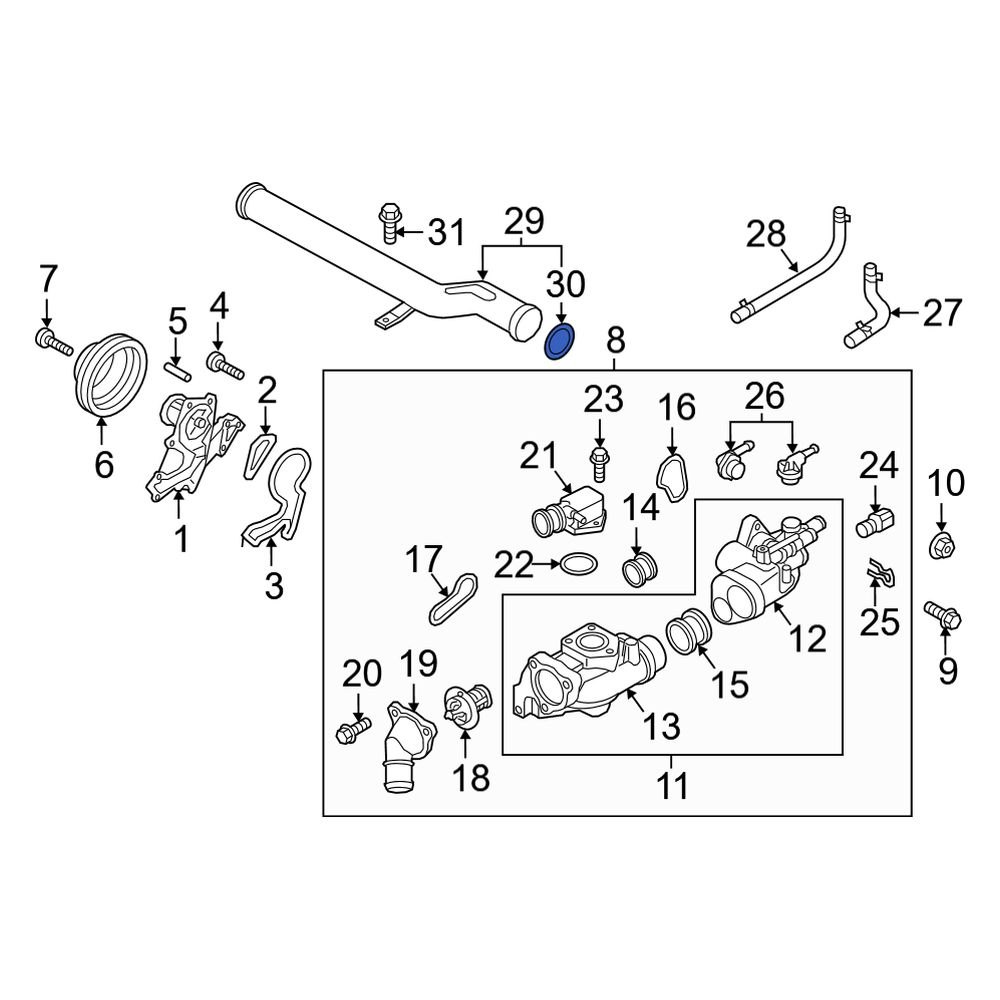 Kia OE 2546235504 - Engine Coolant Pipe O-Ring