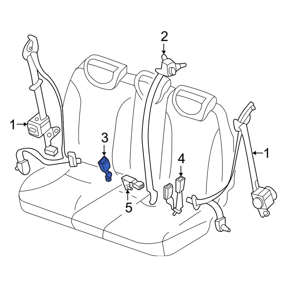 Kia OE 89860A9550GBU - Center Seat Belt Receptacle