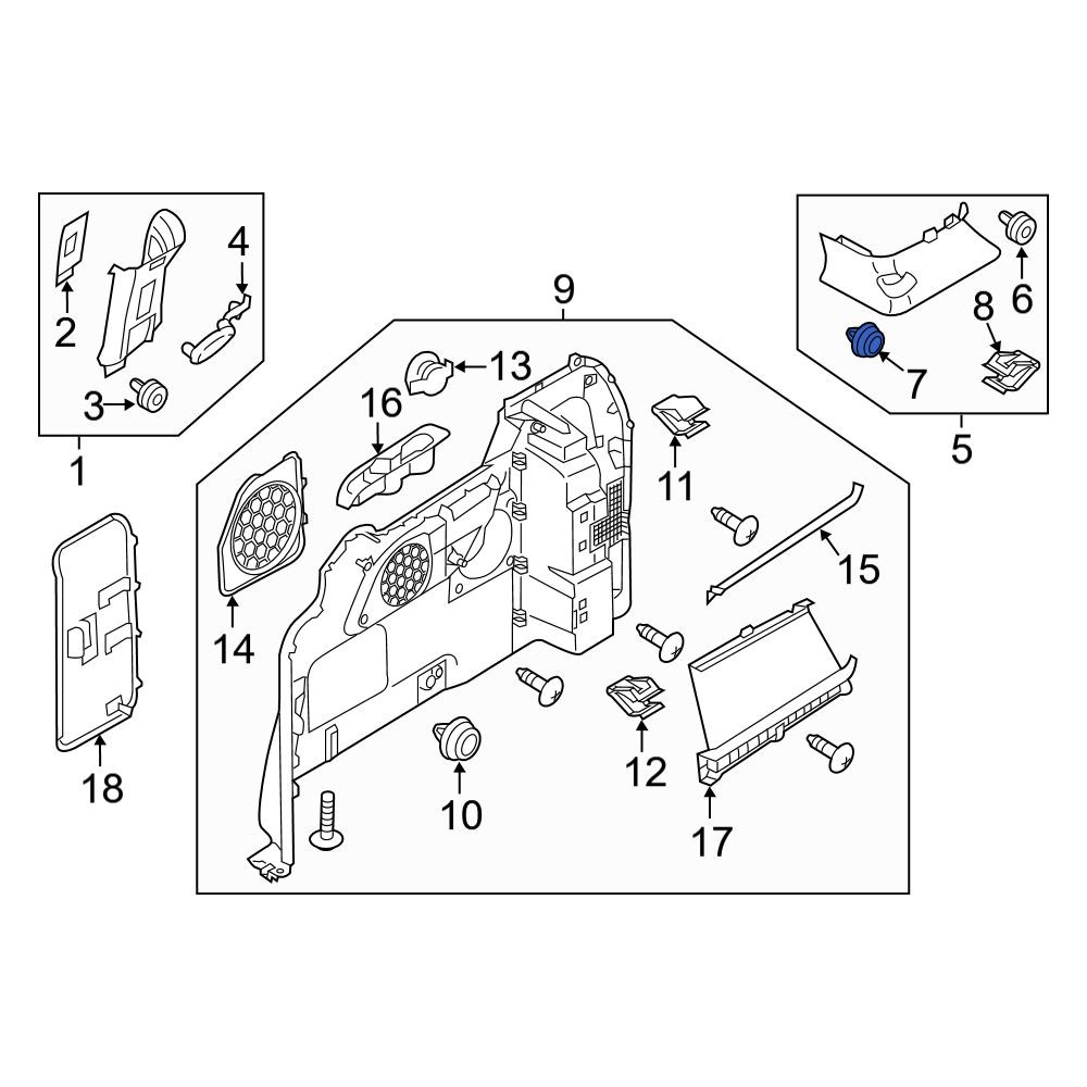 Kia OE 858493L000 - Body D-Pillar Trim Panel Clip