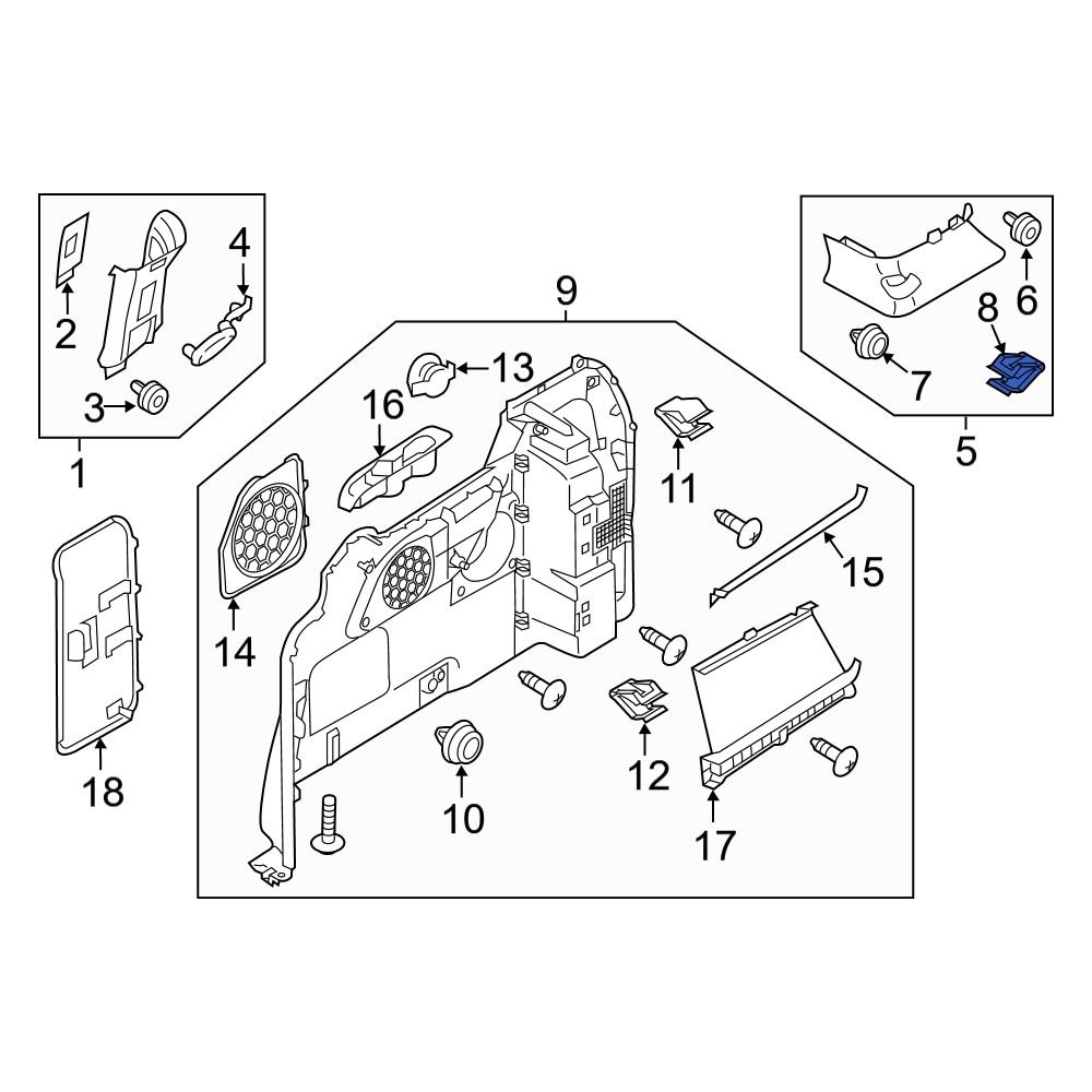 Kia OE 858493L000 - Body D-Pillar Trim Panel Clip