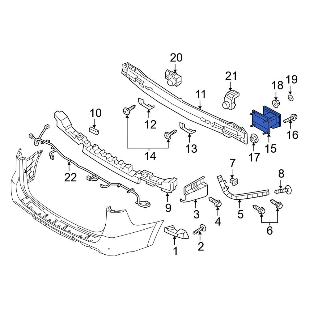 Kia OE 86551A9000 - Left Bumper Impact Bar Bracket