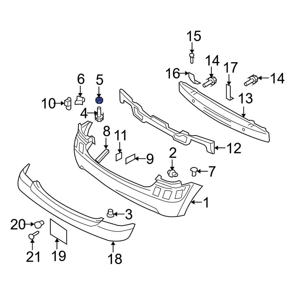 Kia OE 866992D000 - Bumper Cover Grommet
