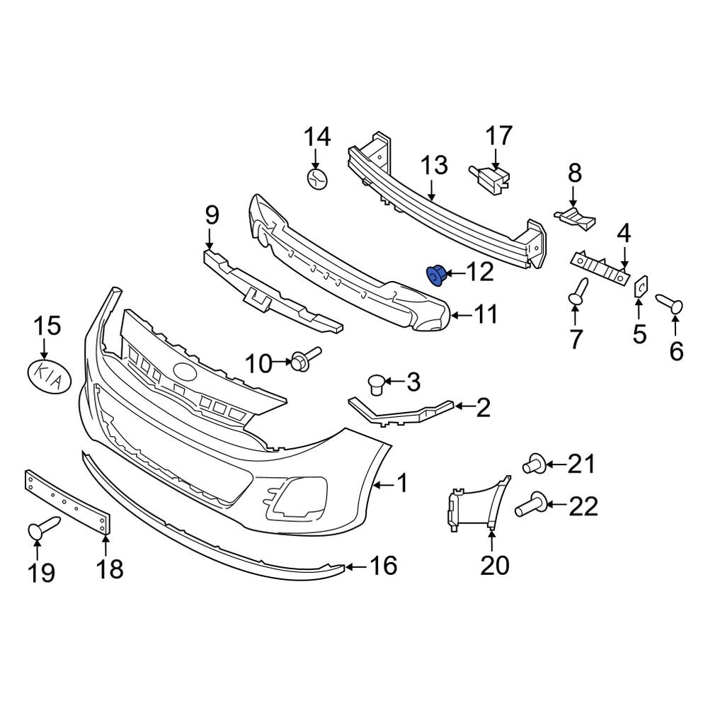 Kia OE 0K2A150044 - Bumper Impact Bar Nut