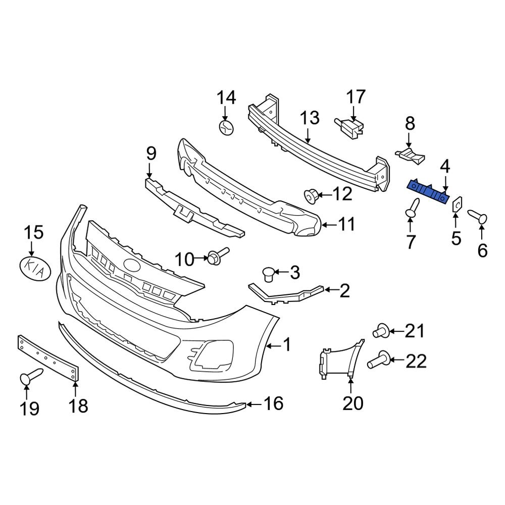 Kia OE 865141W200 - Front Right Bumper Guide