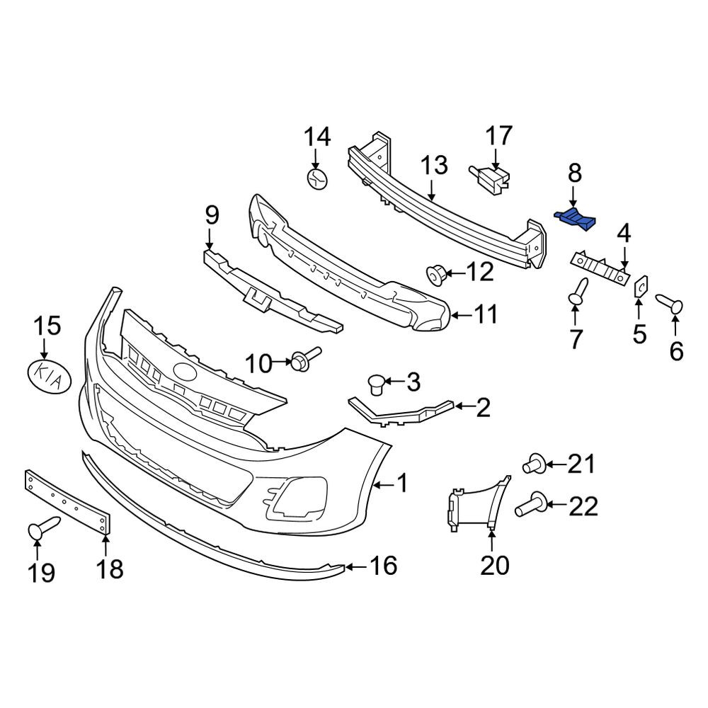 Kia OE 865271W200 - Front Left Bumper Cover Stay