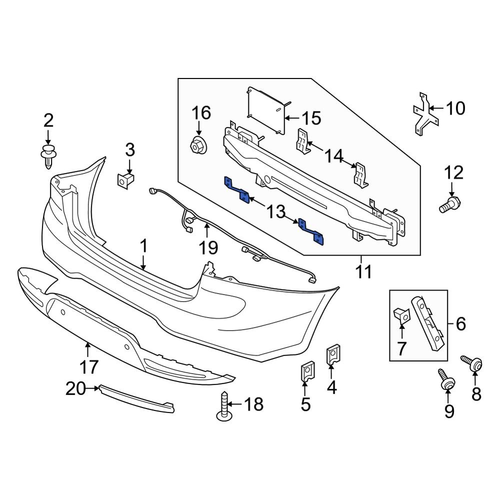 Kia OE 865271W200 - Front Left Bumper Cover Stay