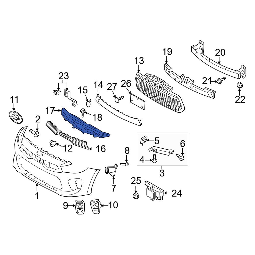 Kia OE 86353H9000 - Front Radiator Support Access Cover