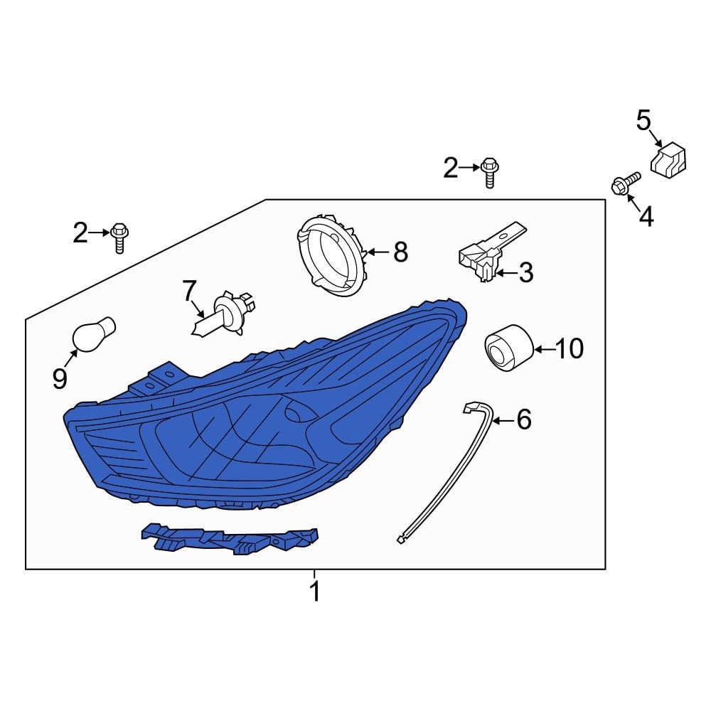 Kia OE 92101H9000 - Front Left Headlight Assembly