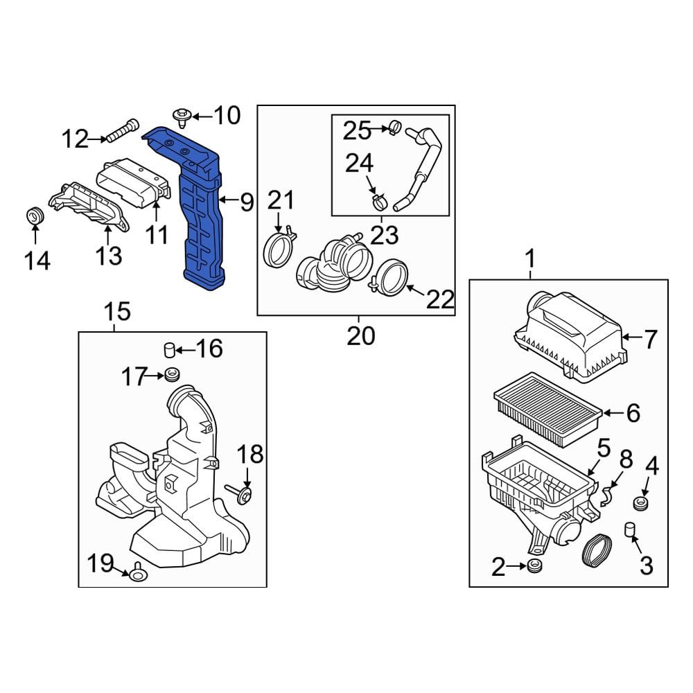 Kia OE 28210H9100 - Front Engine Air Intake Hose