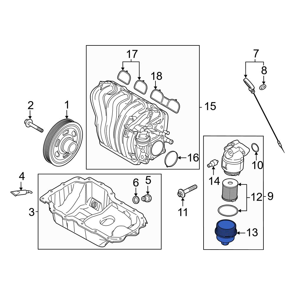 Kia OE 263152M000 - Engine Oil Filter Housing Cover