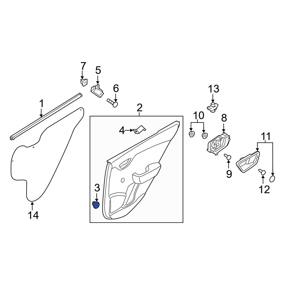 Kia OE 823152W000 - Liftgate Trim Scuff Plate Clip