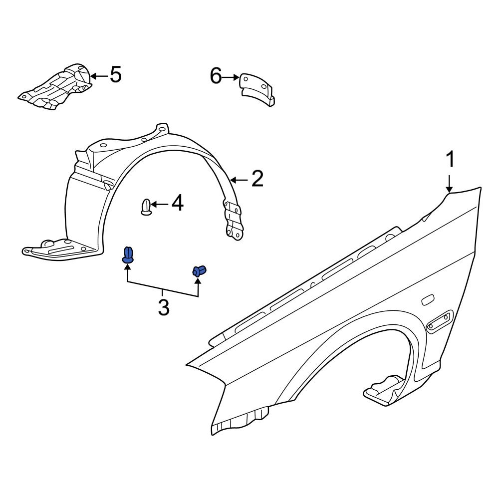 Kia OE 1491305010 - Fender Liner Grommet