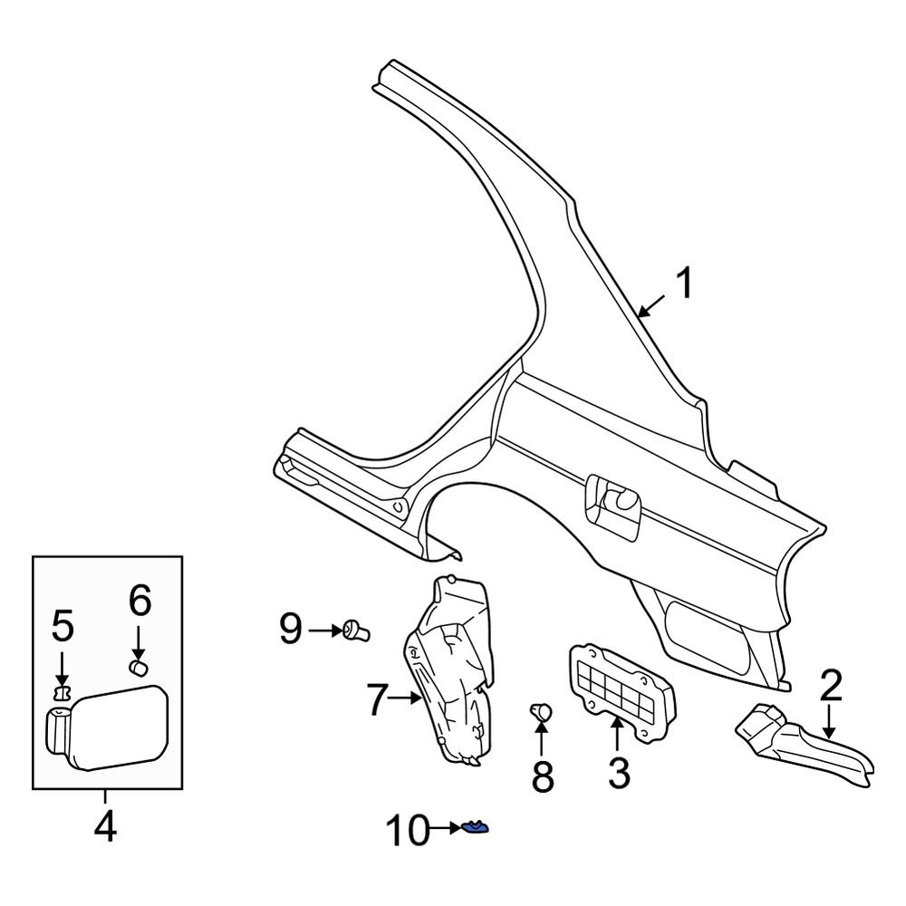 Kia OE 8682528000 - Quarter Panel Splash Shield Nut