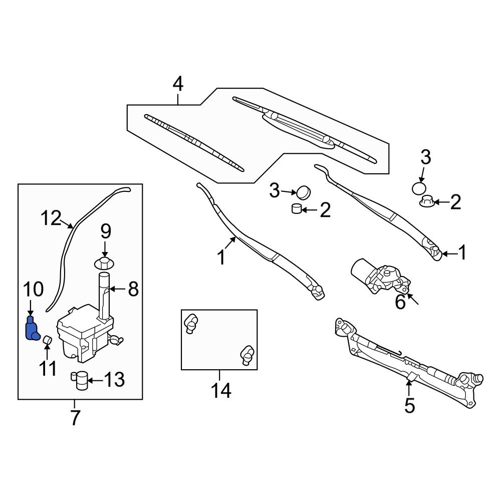Kia OE 985102M500 - Windshield Washer Pump