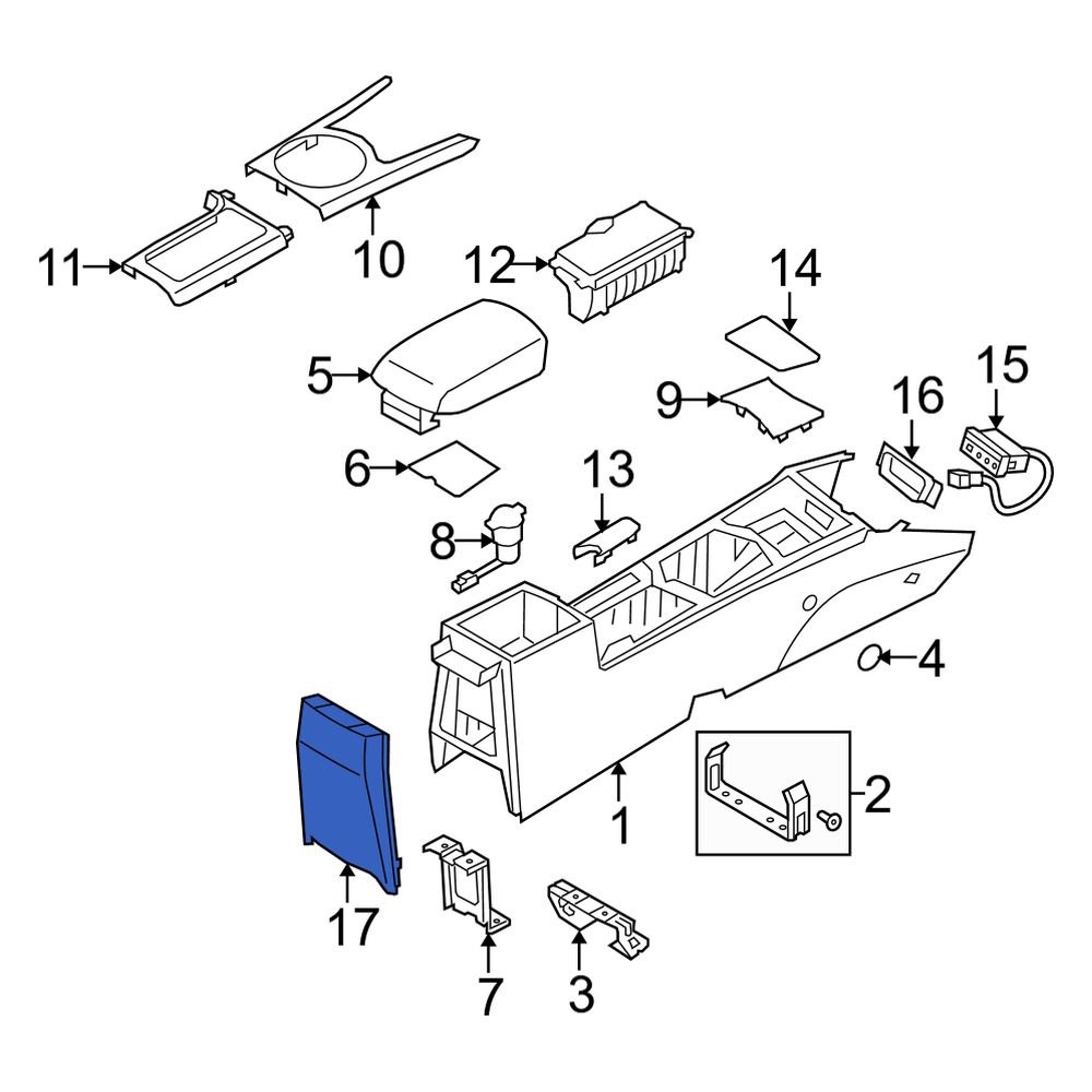 Kia OE 846812G010VA - Center Rear Console Trim Panel
