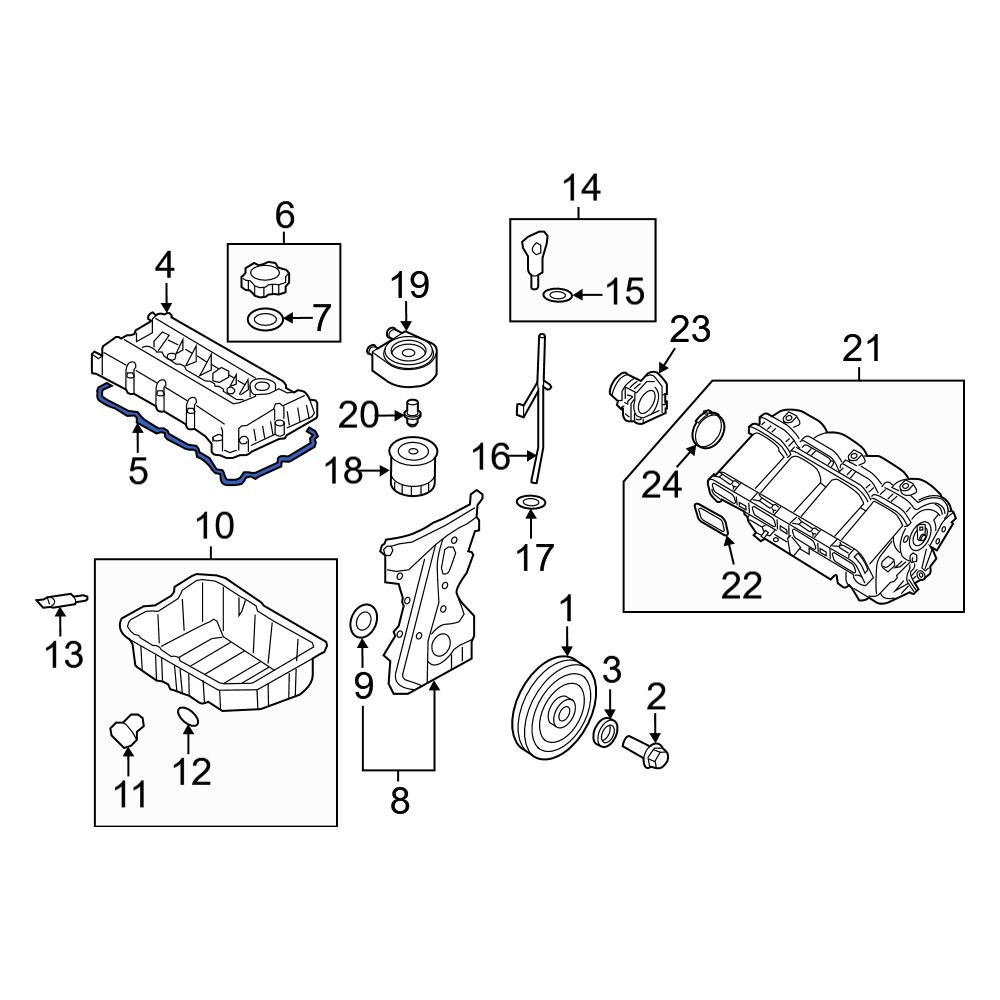 Kia OE 224412G710 - Engine Valve Cover Gasket