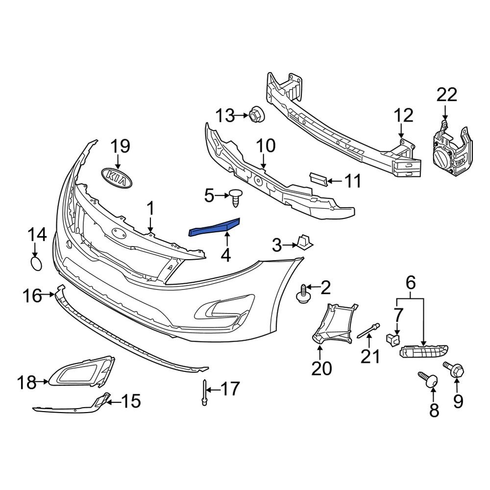 Kia OE 865832T500 - Front Left Bumper Cover Reinforcement