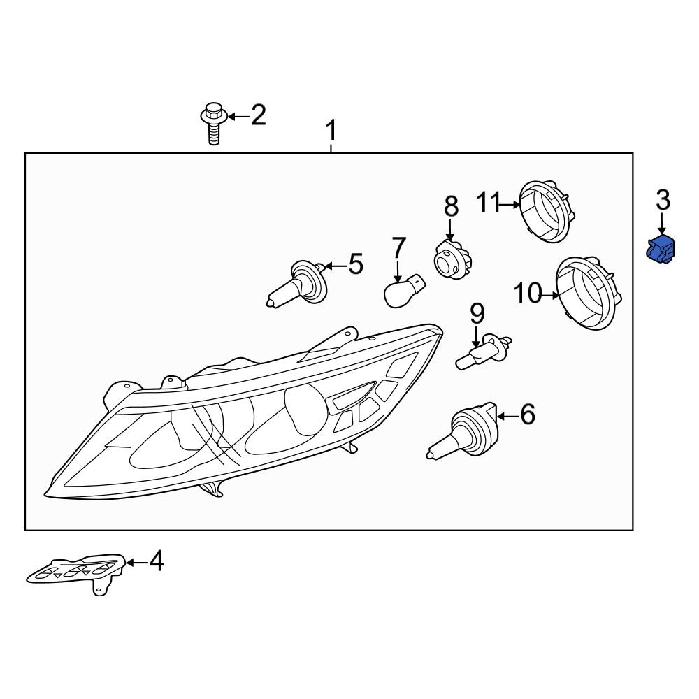 Kia OE 921912T100 - Headlight Fastener Clip