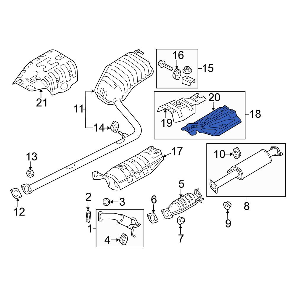 Kia OE 287913R100 - Exhaust Heat Shield