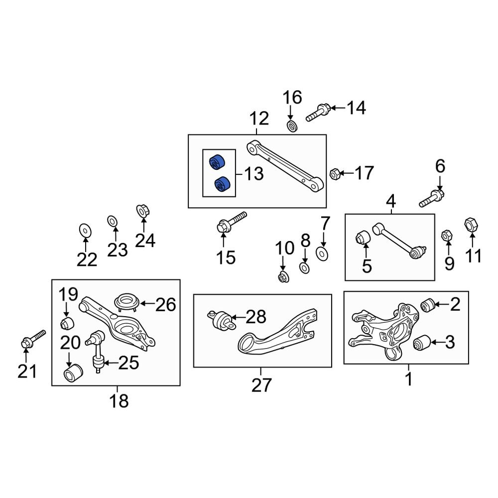 Kia OE 551183R000 - Rear Upper Rearward Suspension Control Arm Bushing