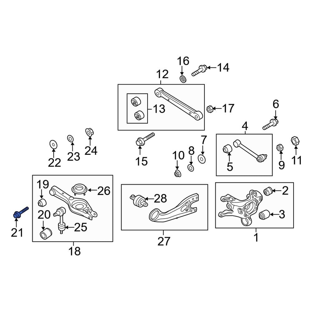 Kia OE 626172T100 - Front Lower Forward Suspension Control Arm Bolt