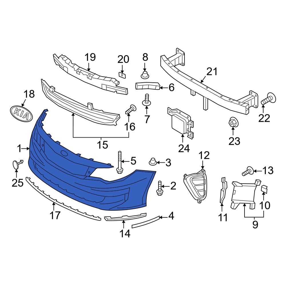 Kia OE 86690D5000AS - Rear Lower Bumper Cover