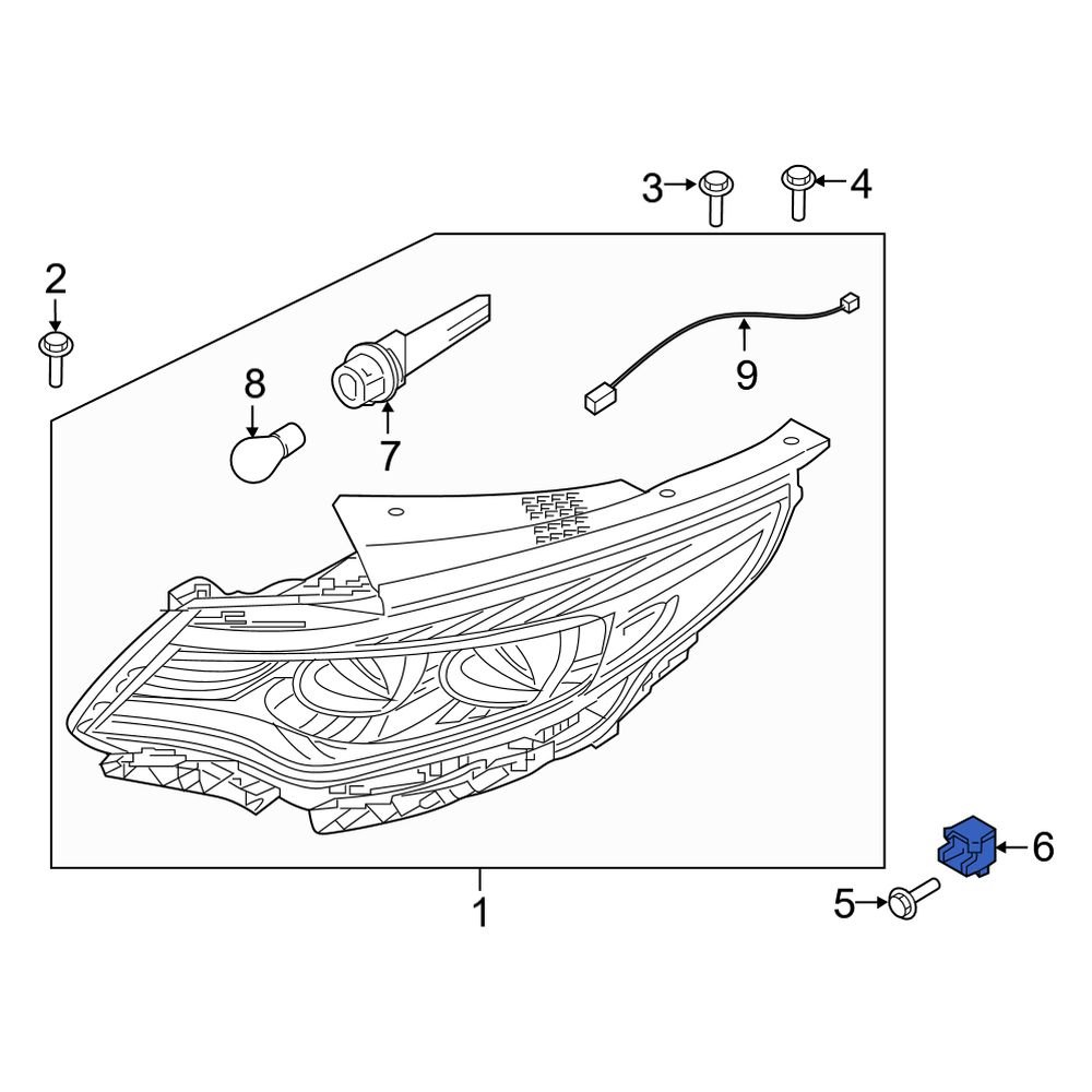 Kia OE 9219135000 - Headlight Fastener Clip