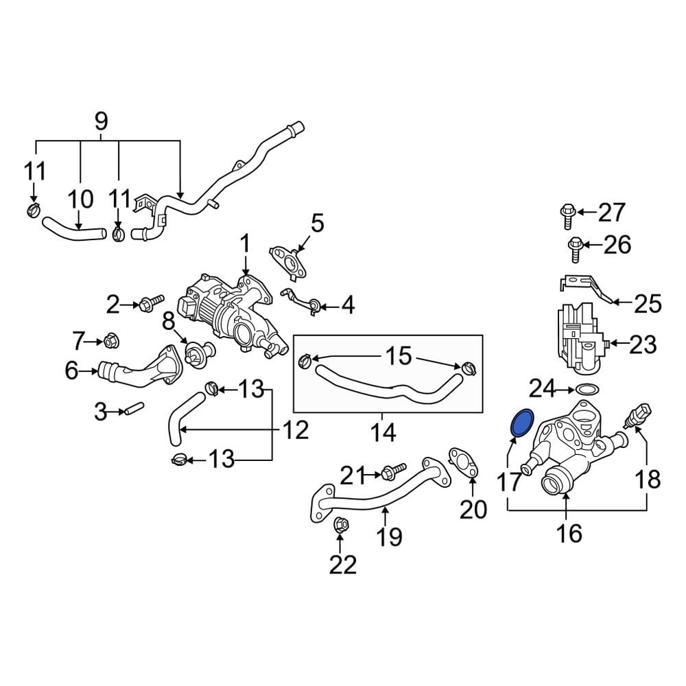 Kia OE 256232E000 - HVAC Heater Control Valve O-Ring