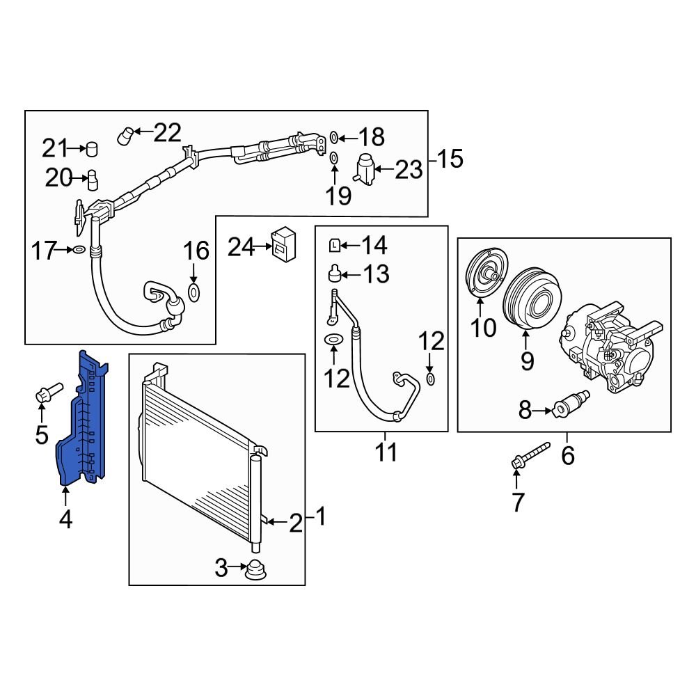 Kia OE 29136D5000 - Left A/C Condenser Duct